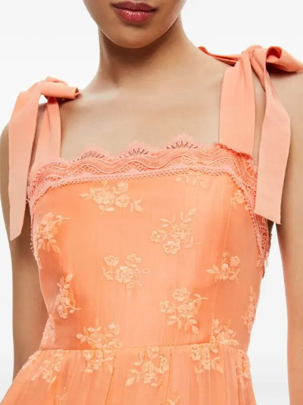 vega sleeveless tiered maxi dress ALICE + OLIVIA Vega tiered embroidered Lyocell-blend voile maxi dress