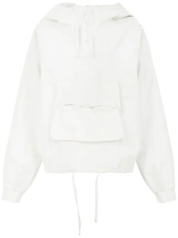 MAISON MARGIELA Slouchy-hood Linen Jacket - White