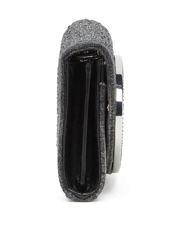DIESEL® 1dr Crystal Embellished Denim Wallet - Black
