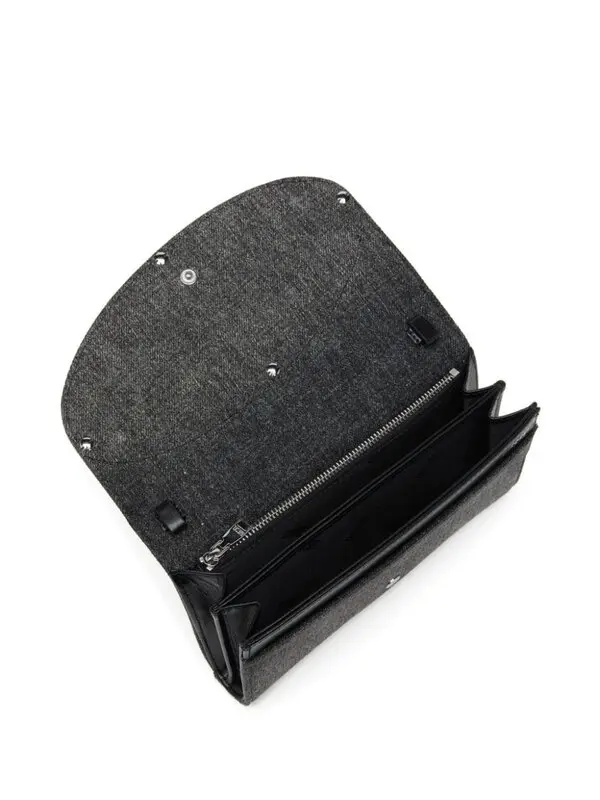 DIESEL® 1dr Crystal Embellished Denim Wallet - Black