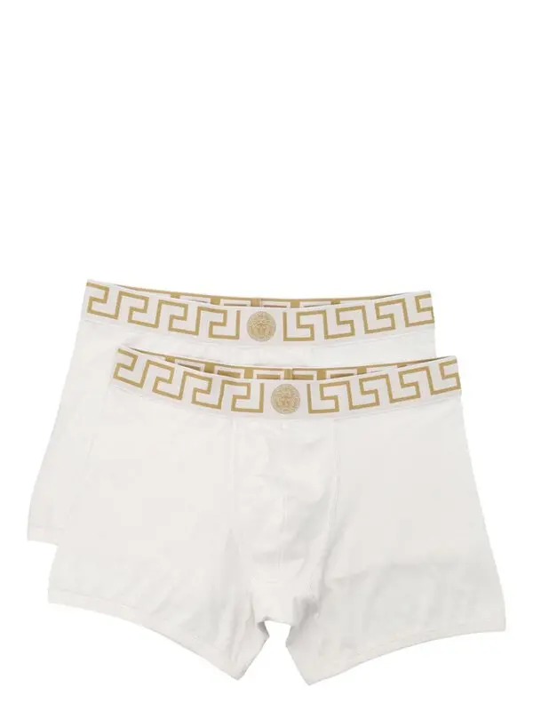 Versace Greca Border Long Boxers - White