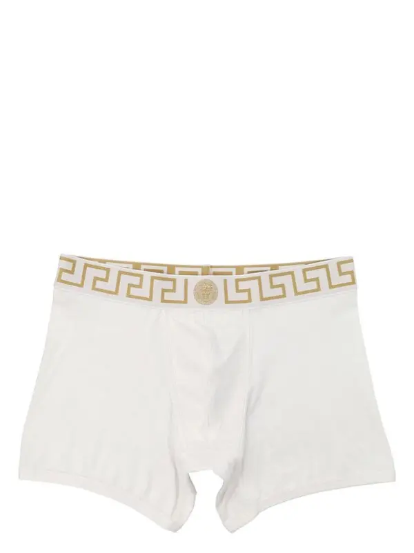 Versace Greca Border Long Boxers - White