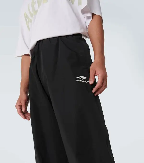 Balenciaga 3b Sports Icon Cotton-Blend Sweatpants - Black