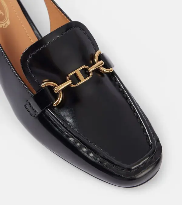 TOD'S Leather Slingback Pumps - Black