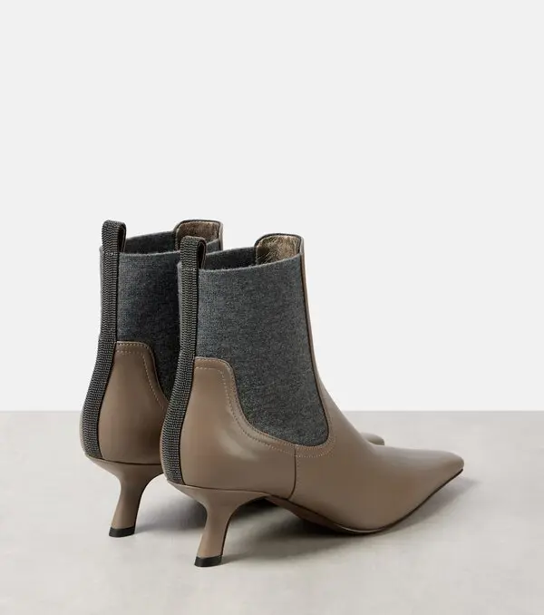 Brunello Cucinelli Leather Ankle Boots