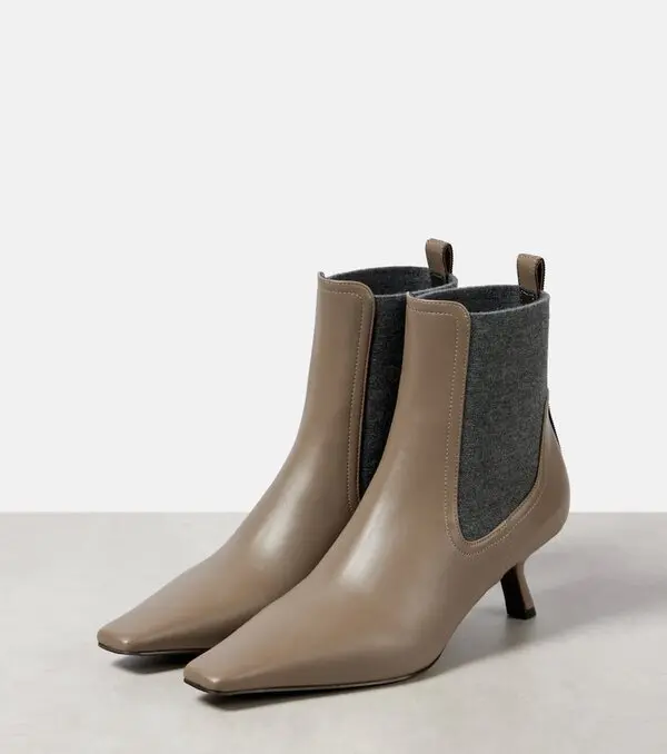 Brunello Cucinelli Leather Ankle Boots