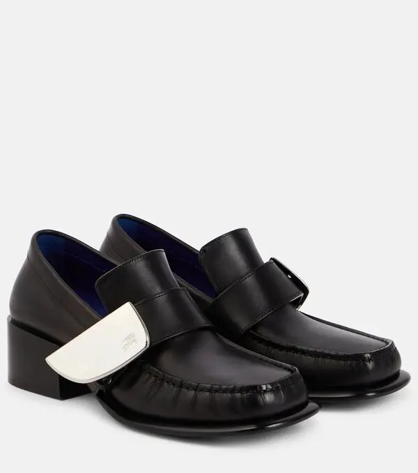 Burberry Leather Loafer Pumps - Black