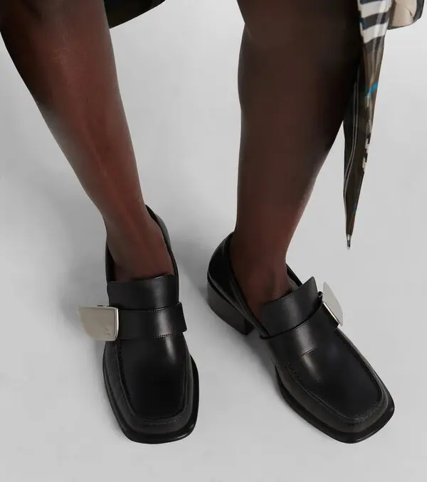 Burberry Leather Loafer Pumps - Black