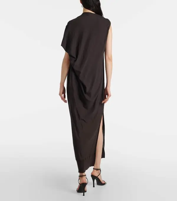 Stella McCartney Draped Wool Maxi Dress - Brown