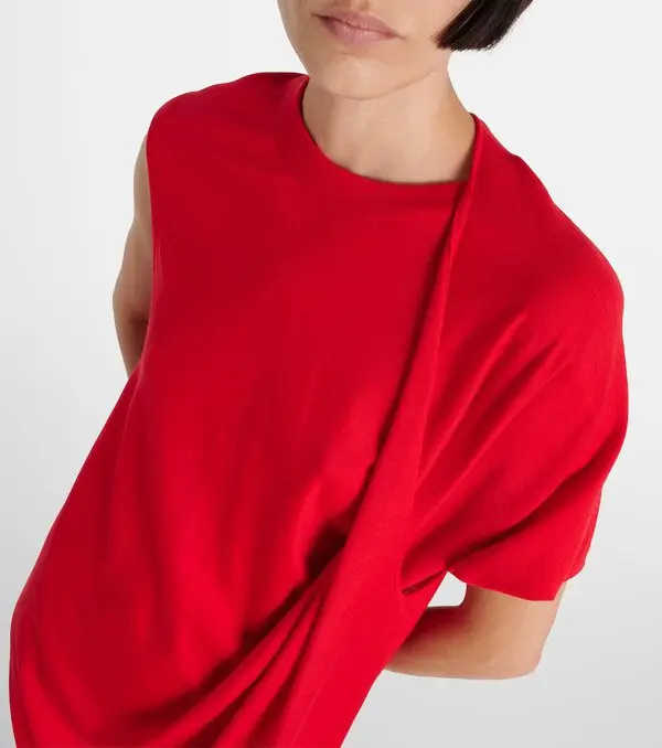 Stella McCartney Draped Wool Maxi Dress - Red