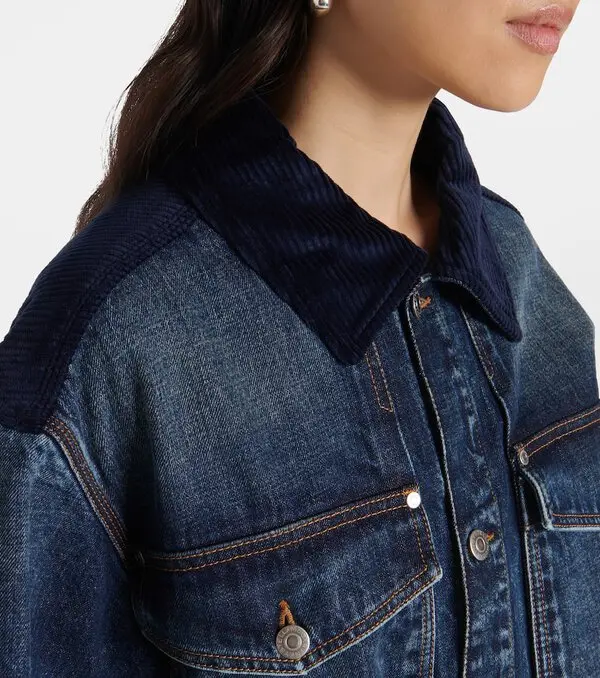 Stella McCartney Corduroy-trimmed Denim Minidress
