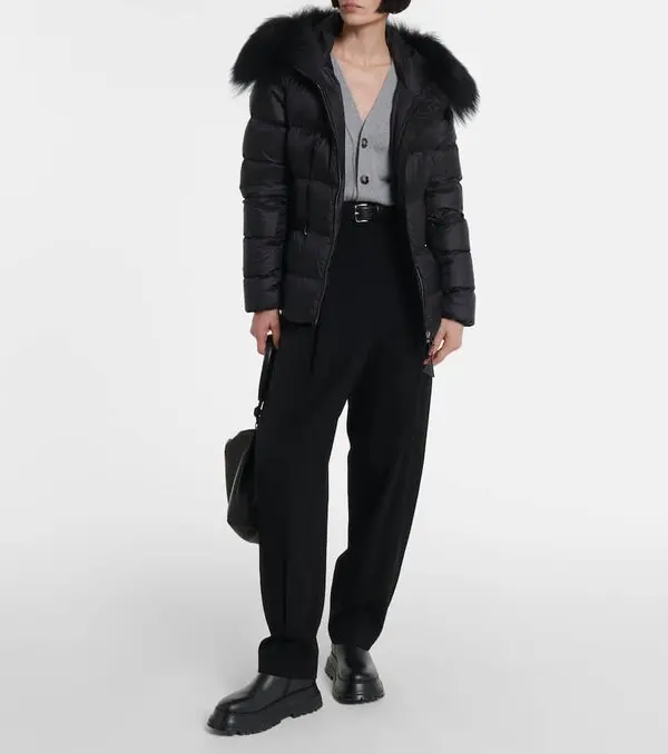 Moncler Boed Shearling-trimmed Down Jacket