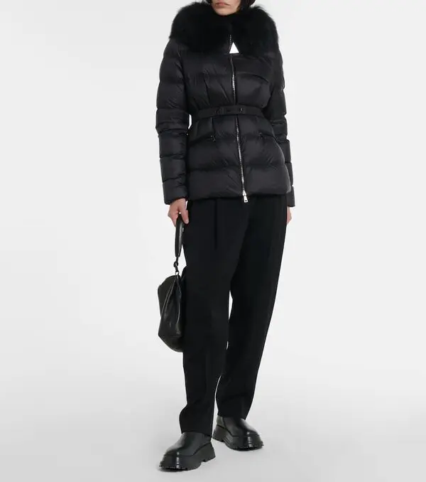 Moncler Boed Shearling-trimmed Down Jacket