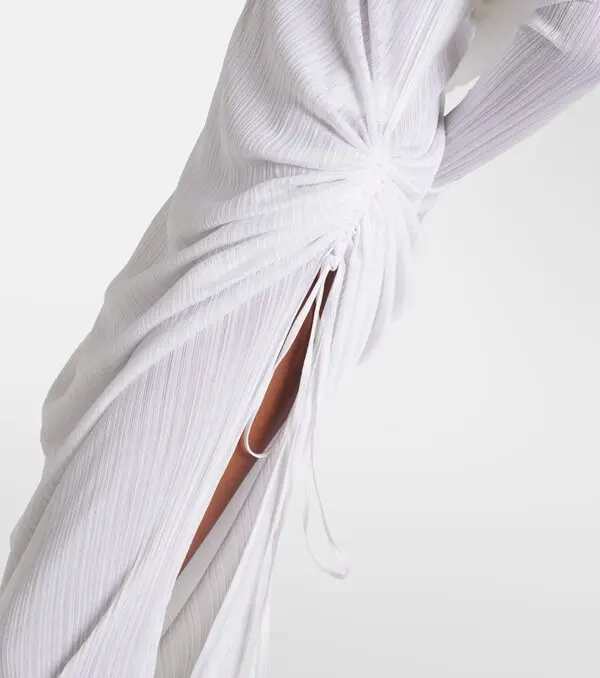 Alaïa Off-shoulder Ruched Maxi Dress