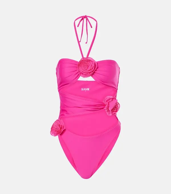 SAME Floral Appliqué Cutout Swimsuit - Pink