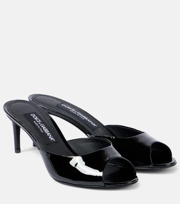 Dolce & Gabbana Patent Leather Sandals - Black