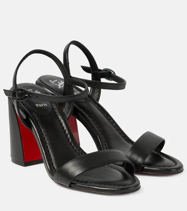 CHRISTIAN LOUBOUTIN Miss Jane 85 Leather Sandals - Black