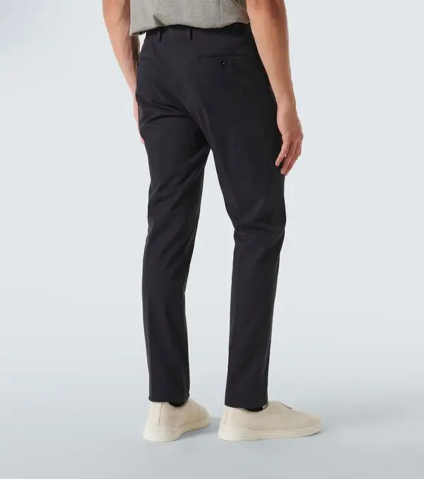 Zegna Cotton-blend Chinos - Blue