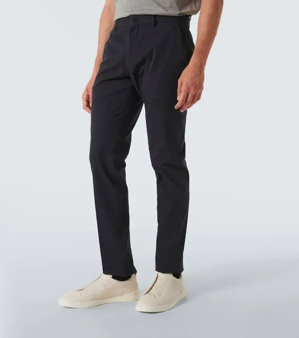 Zegna Cotton-blend Chinos - Blue