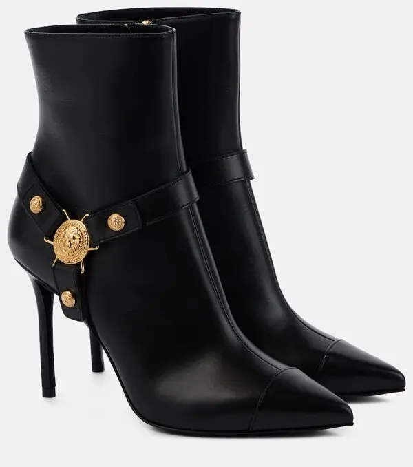 Balmain Eva Leather Ankle Boots
