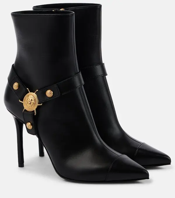 Balmain Eva Leather Ankle Boots