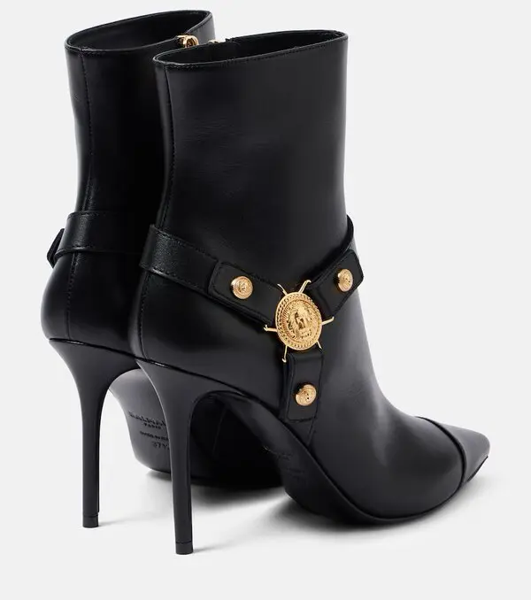 Balmain Eva Leather Ankle Boots