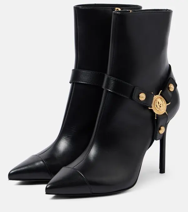 Balmain Eva Leather Ankle Boots