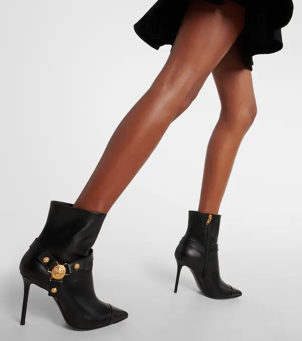 Balmain Eva Leather Ankle Boots