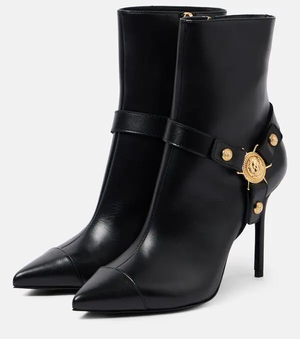 Balmain Eva Leather Ankle Boots