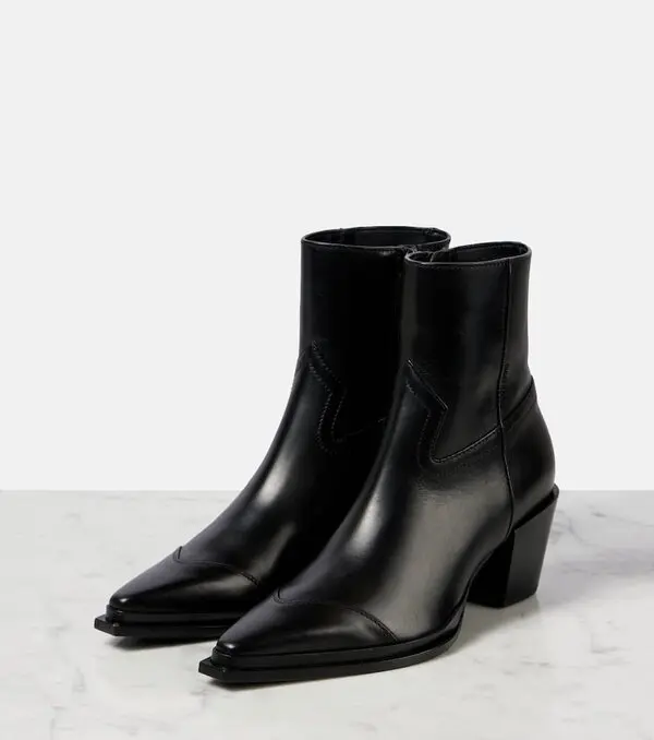 JIMMY CHOO Cece 60 Leather Ankle Boots - Black