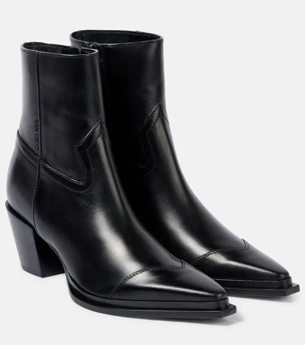 JIMMY CHOO Cece 60 Leather Ankle Boots - Black
