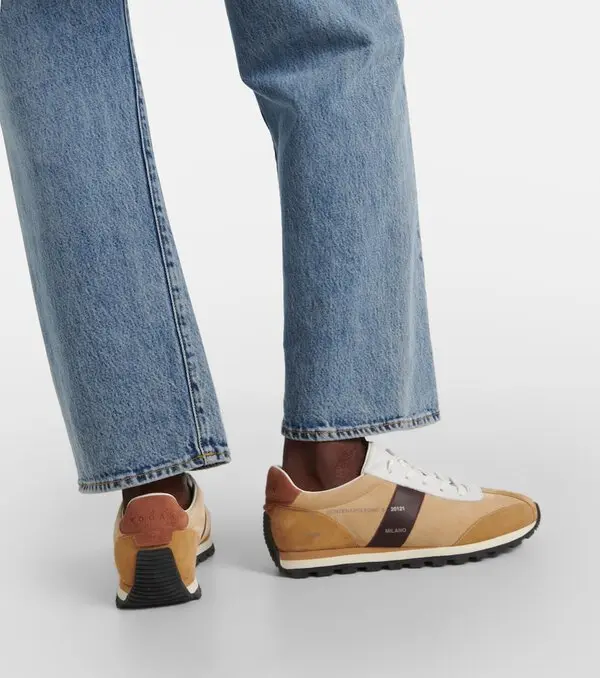 Hogan Leather-trimmed Suede Sneakers