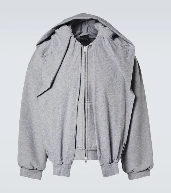 Balenciaga Incognito Deconstructed Cotton Jersey Hoodie