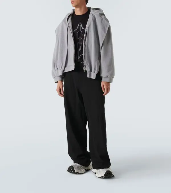 Balenciaga Incognito Deconstructed Cotton Jersey Hoodie