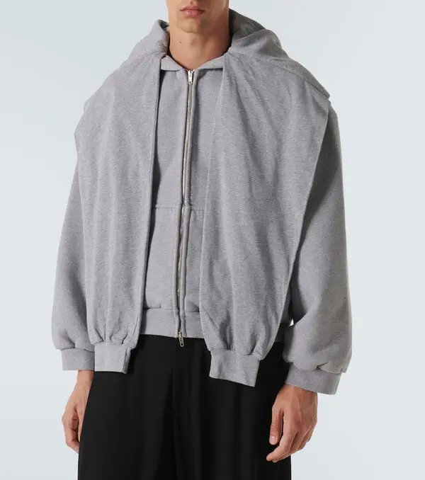 Balenciaga Incognito Deconstructed Cotton Jersey Hoodie