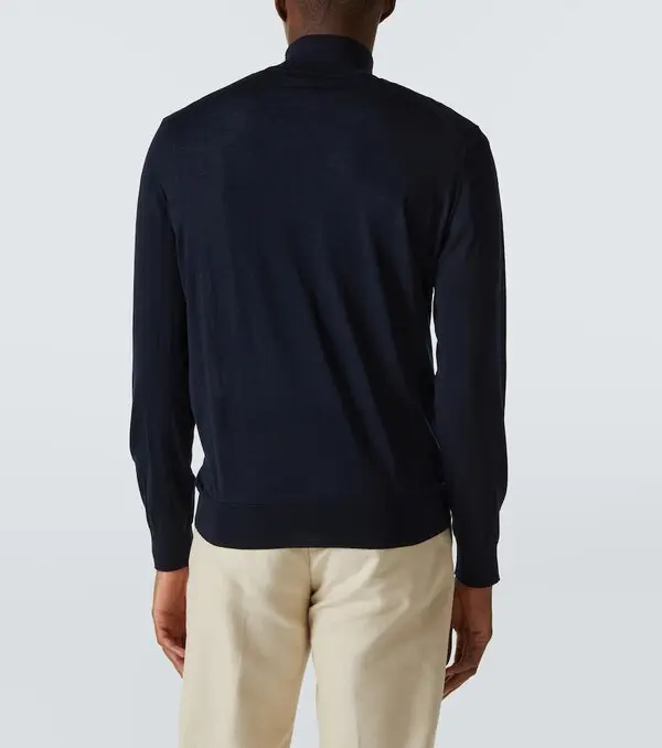 Zegna Wool Half-zip Sweater - Blue