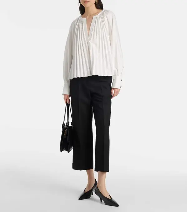 Proenza Schouler Monica Cotton-blend Poplin Blouse - White