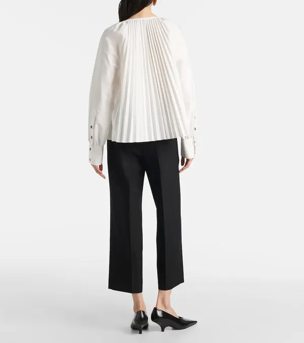 Proenza Schouler Monica Cotton-blend Poplin Blouse - White
