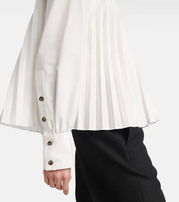 Proenza Schouler Monica Cotton-blend Poplin Blouse - White