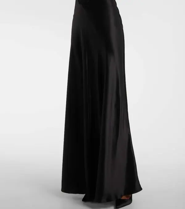 RODARTE Lace-trimmed Silk Gown - Black