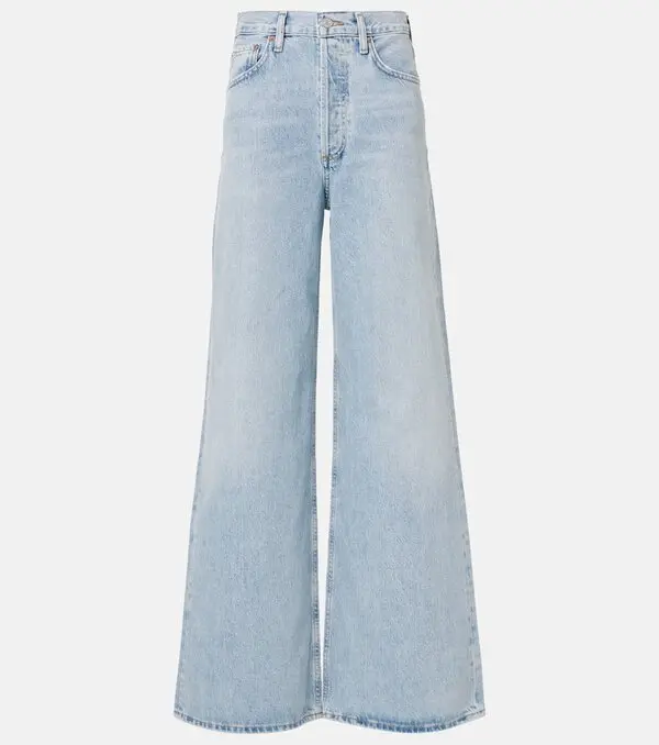 AGOLDE Dame High-rise Wide-leg Jeans - Blue