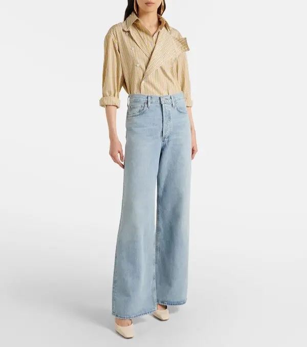 AGOLDE Dame High-rise Wide-leg Jeans - Blue