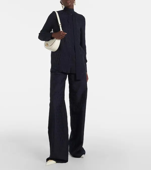 Valentino Garavani Cotton Poplin Wide-leg Pants