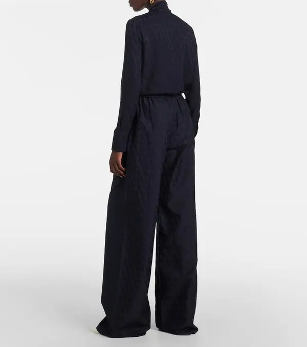 Valentino Garavani Cotton Poplin Wide-leg Pants