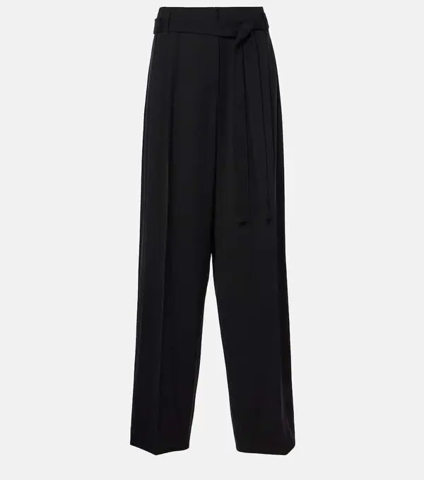 THE ROW Lonan Wide-leg Virgin Wool Pants - Black