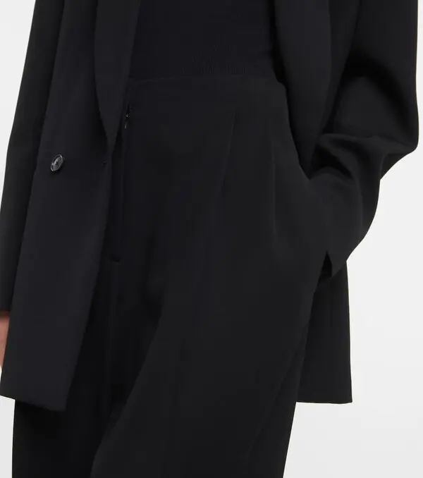 THE ROW Lonan Virgin Wool Wide-leg Pants - Black