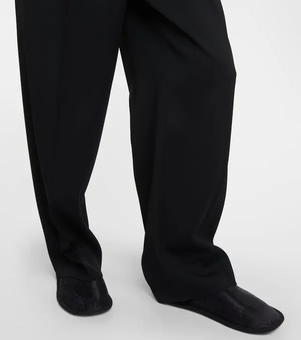 THE ROW Lonan Virgin Wool Wide-leg Pants - Black