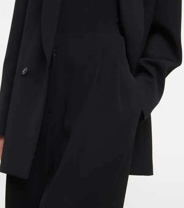 THE ROW Lonan Wide-leg Virgin Wool Pants - Black
