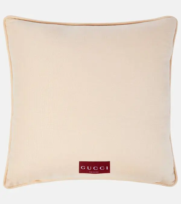 Gucci Gg Jacquard Cushion - Beige