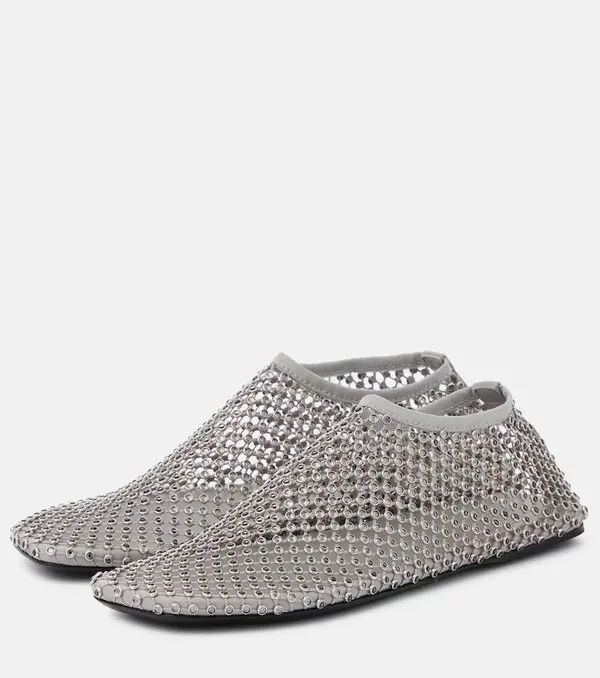 Christopher Esber Minette Embellished Slip-on Shoes - Silver
